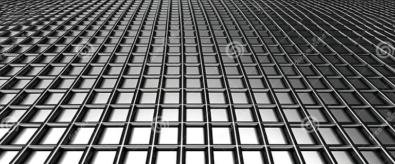 Reflective Grid Pattern on Modern Metallic Surface Stock Image - Image ...