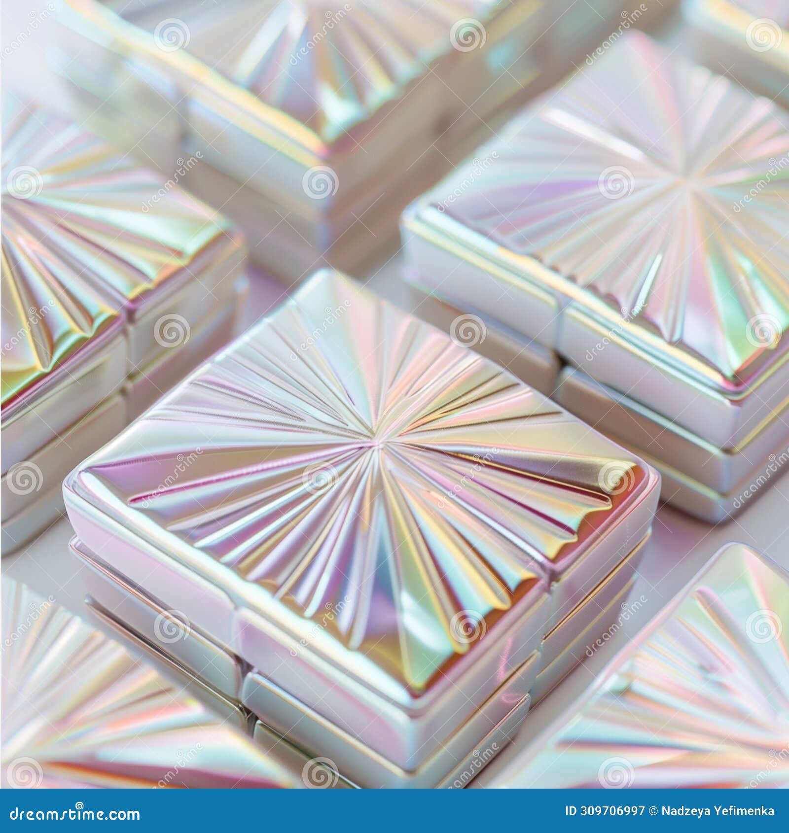 Reflective Holographic Boxes in a Dance of Pastel Light. AI Generated ...
