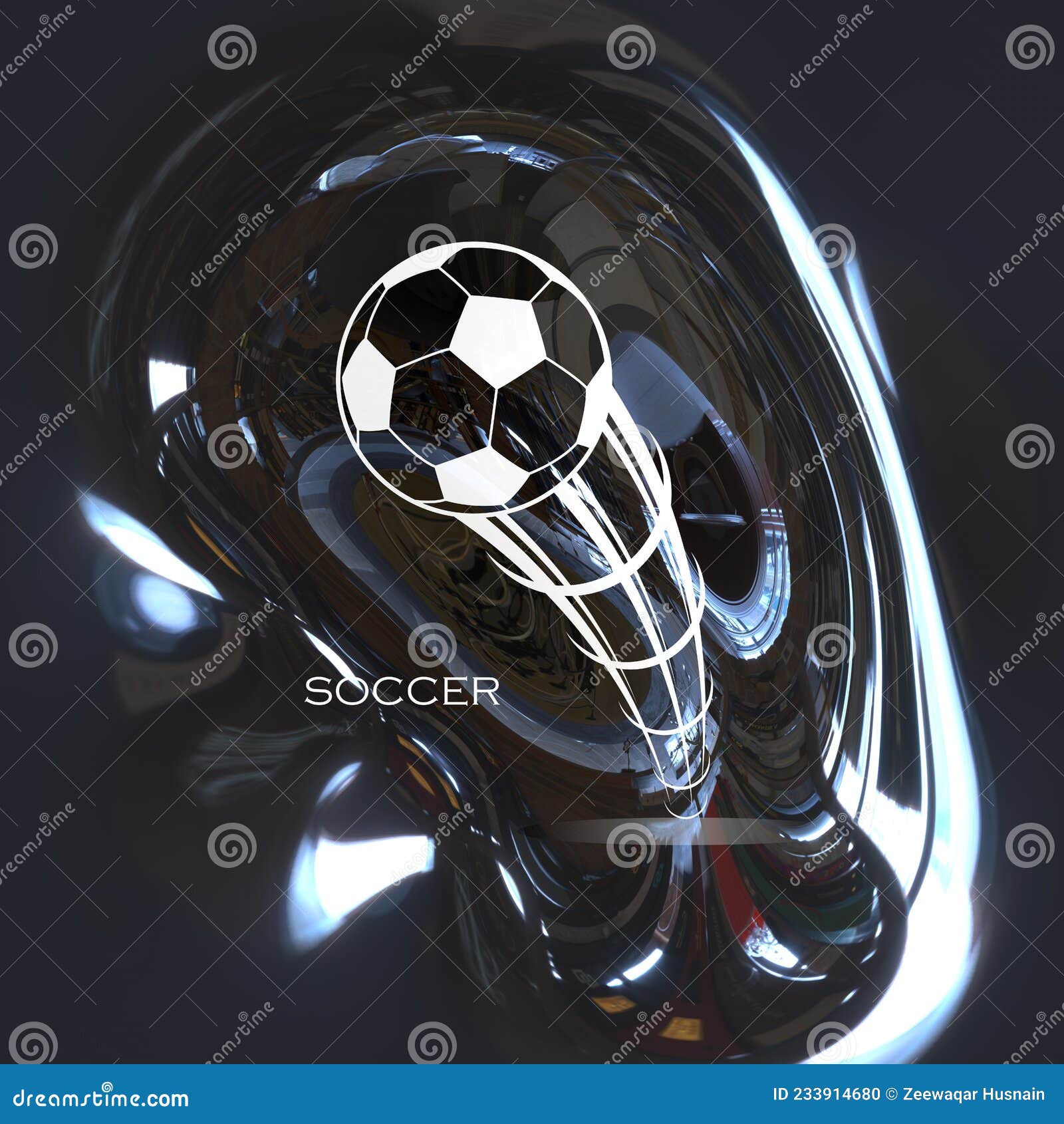 Reflective Illustration of a Football Player. Stock Illustration ...