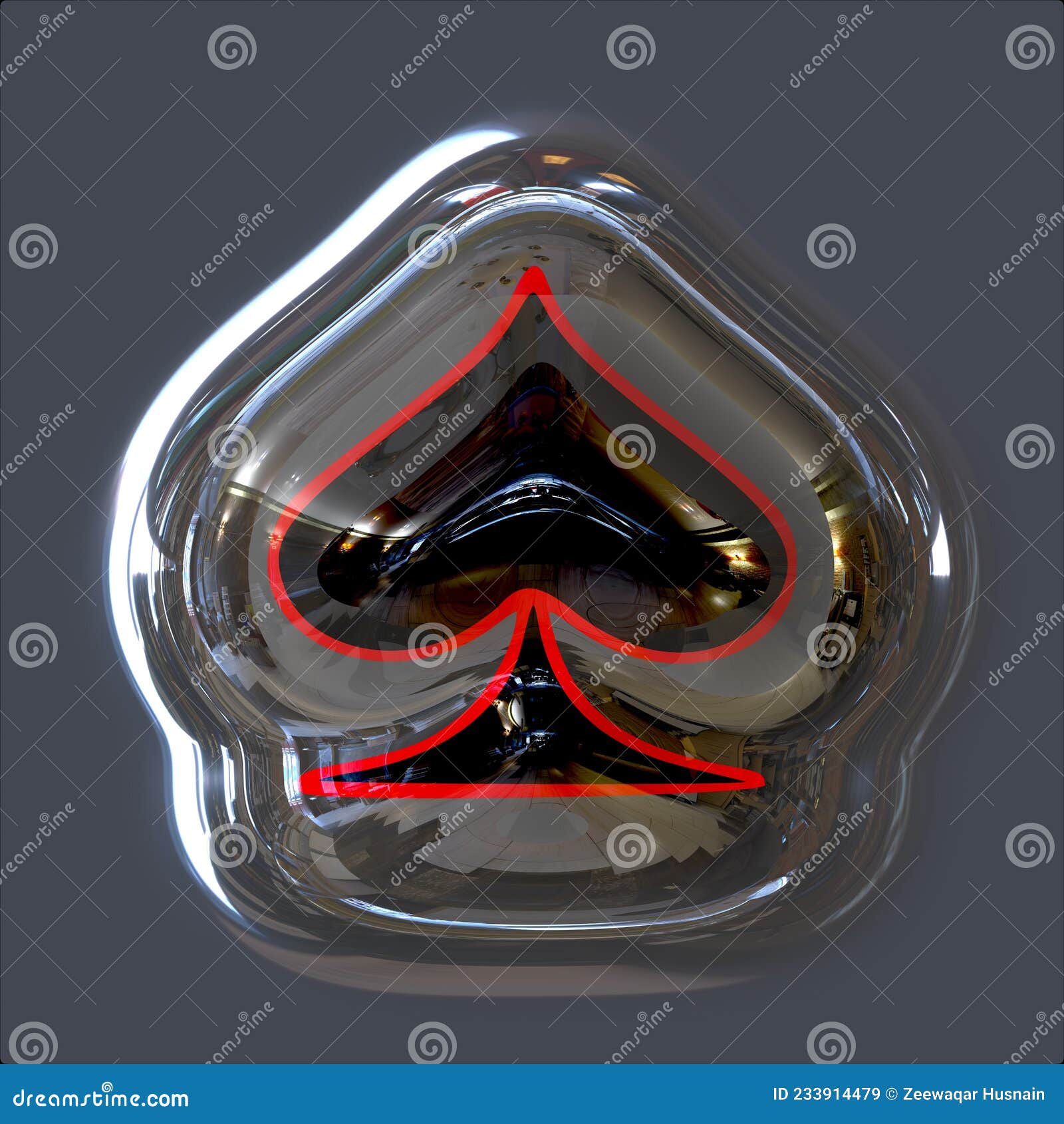 Reflective Illustration of a Playing Card. Stock Illustration ...