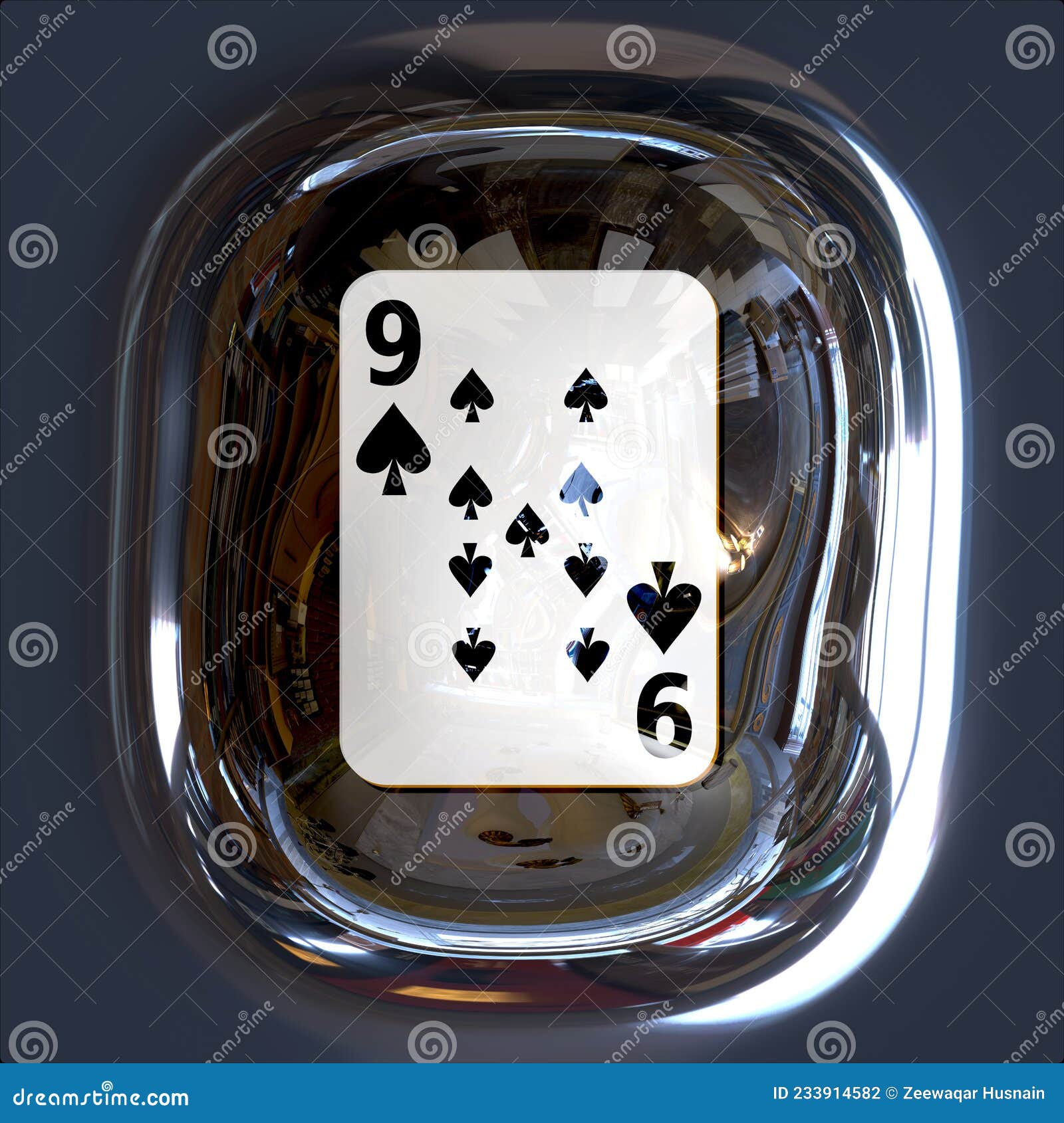 Reflective Illustration of a Playing Card. Stock Illustration ...