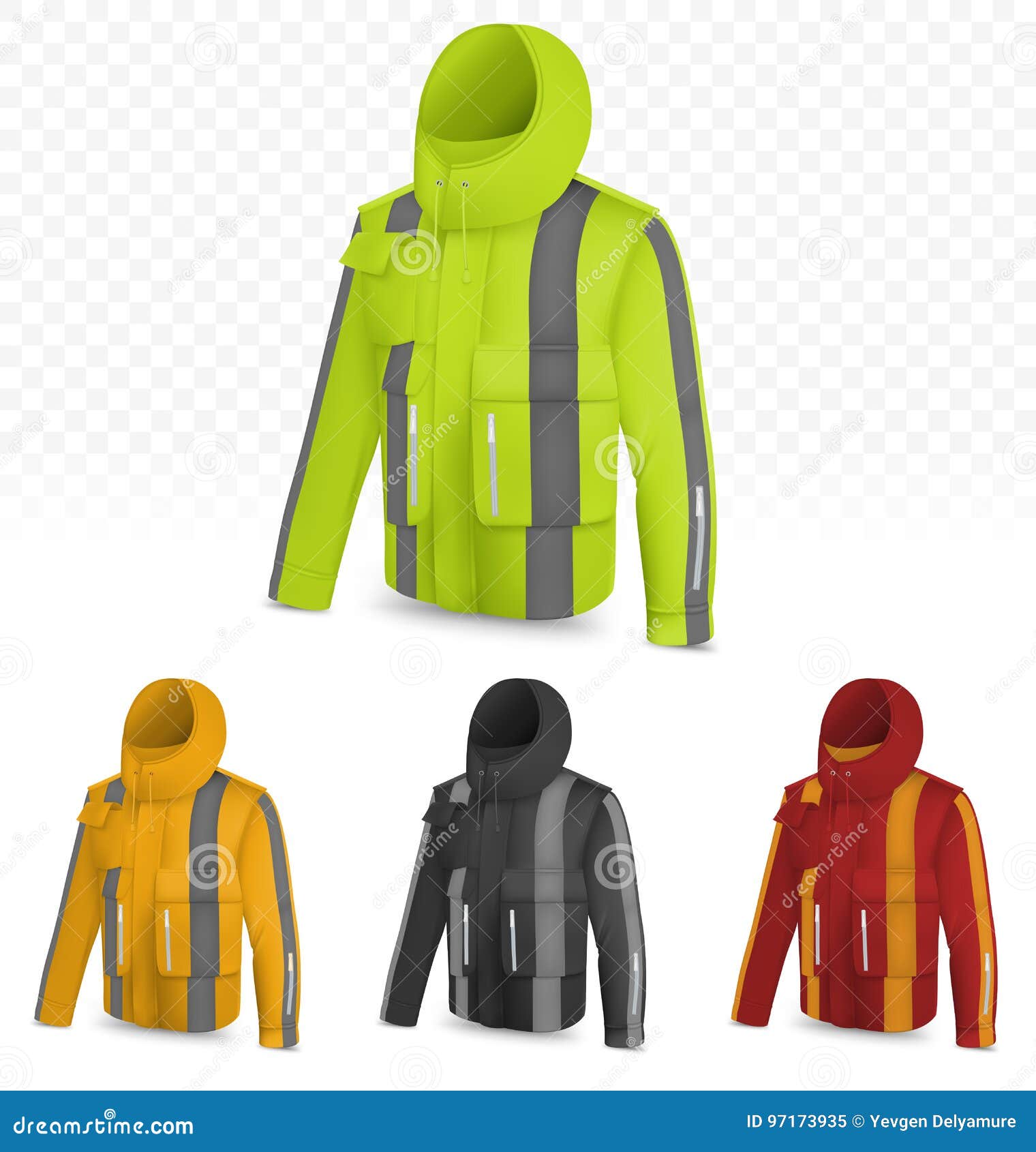 Reflective Jacket on Transparent Background Stock Vector - Illustration ...