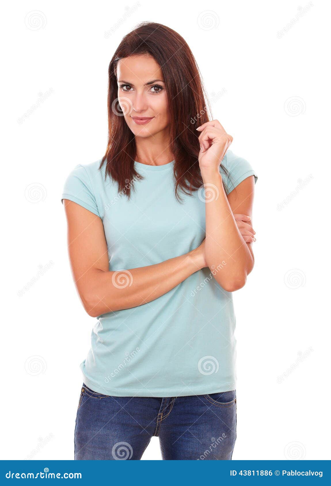 Reflective Lady Asking Herself a Question Stock Photo - Image of blue ...