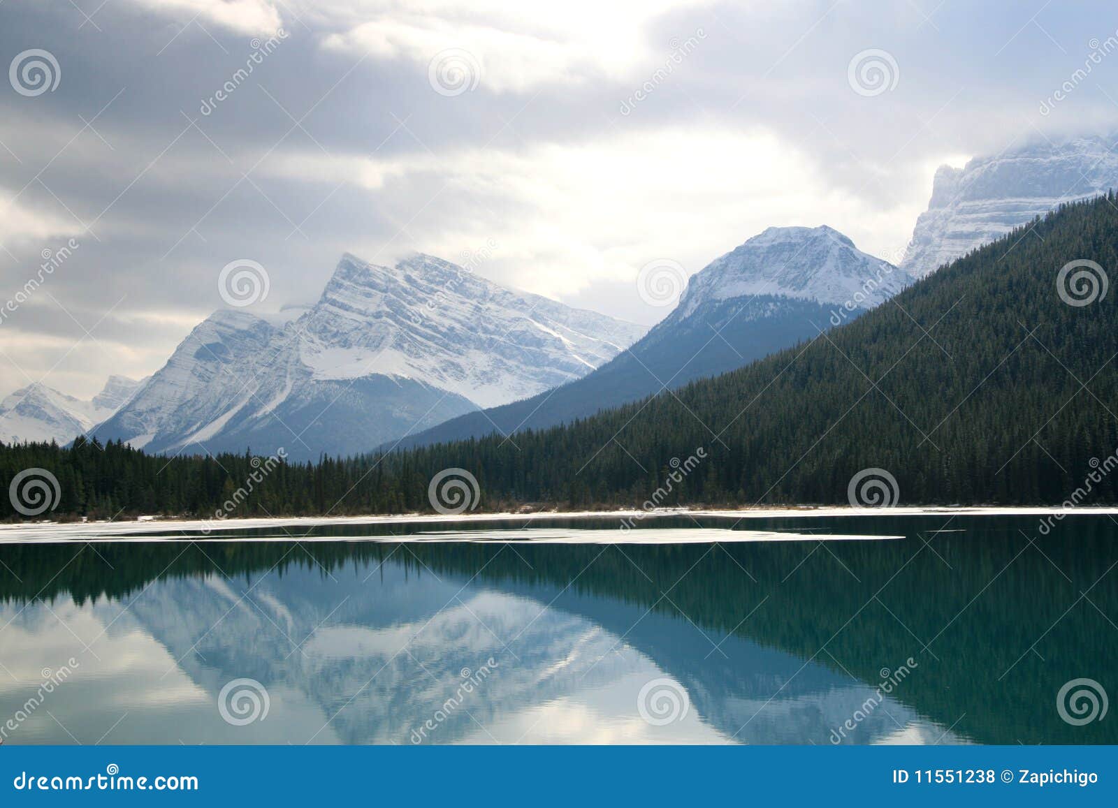 Reflective Lake stock photo. Image of rocky, banff, snowboard - 11551238