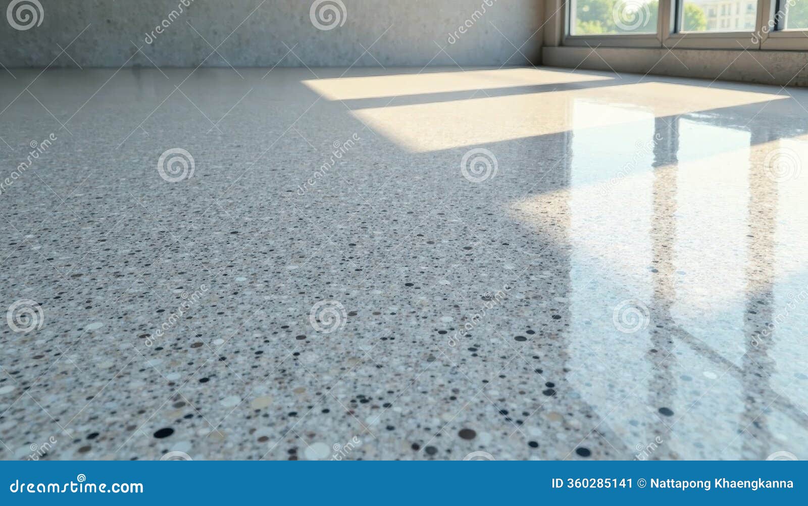 Reflective, Lightly Speckled Polished Concrete , Floor, Building ...