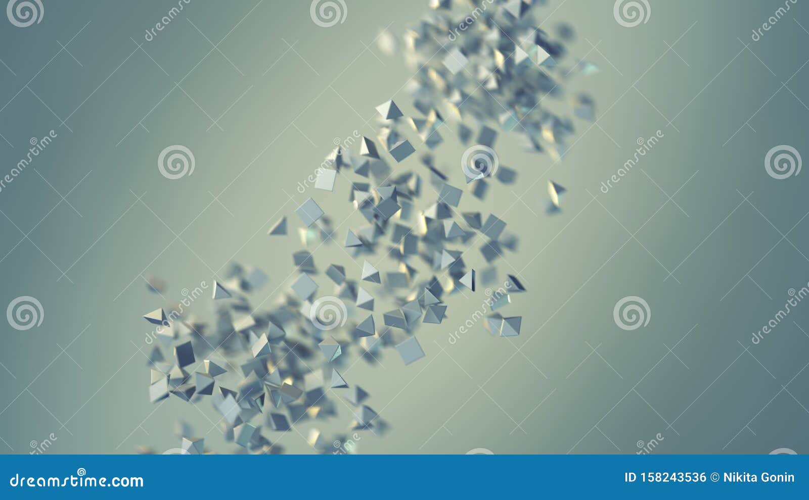 Reflective Low Polygonal Pyramids 3D Render Illustration Stock ...