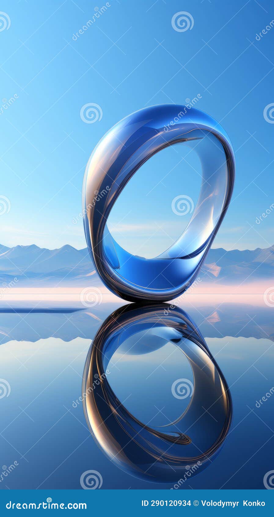 A Reflective Metal Object Floating on Water. Generative Ai Stock Photo ...