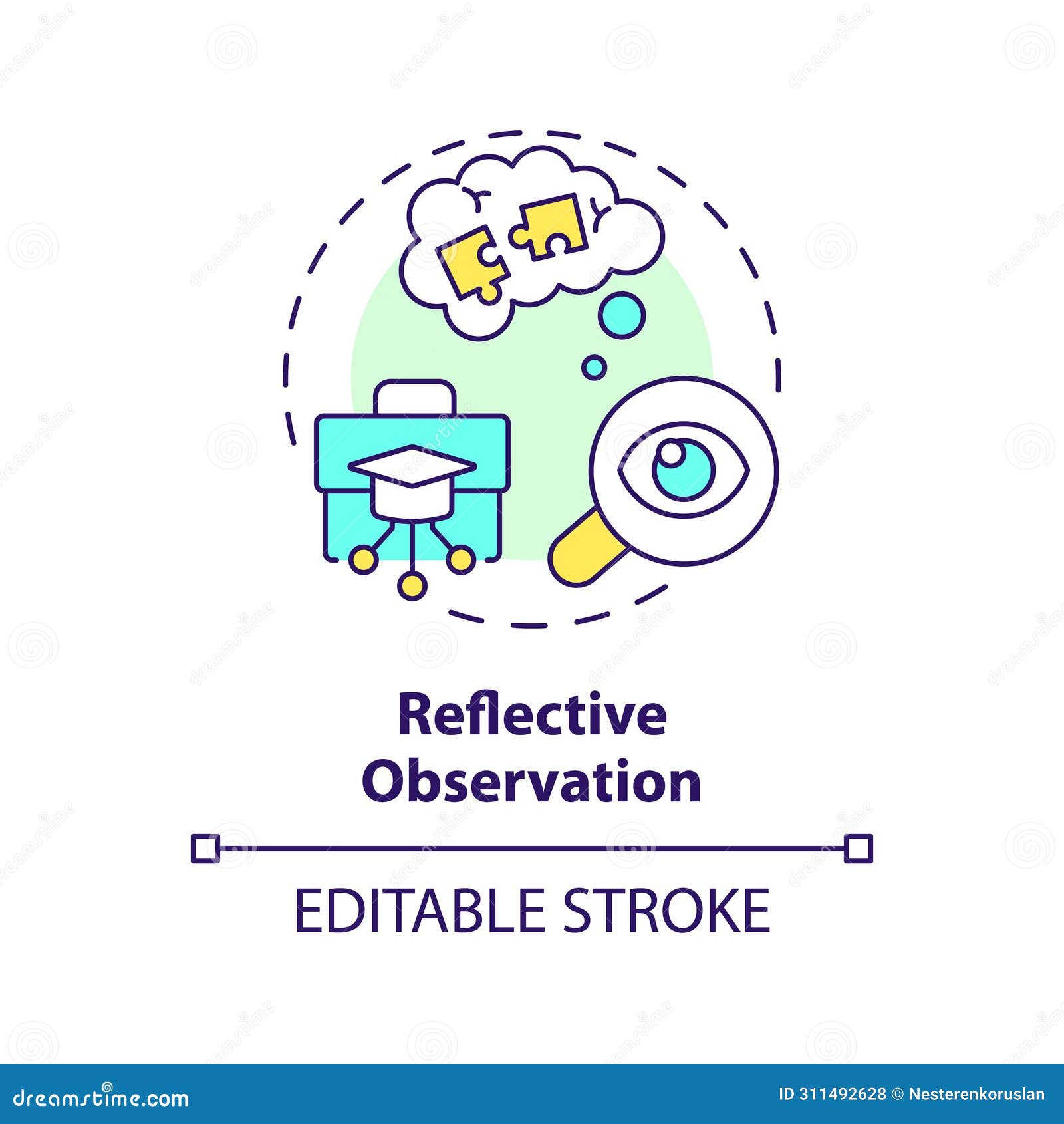 Reflective Observation Multi Color Concept Icon Stock Vector ...