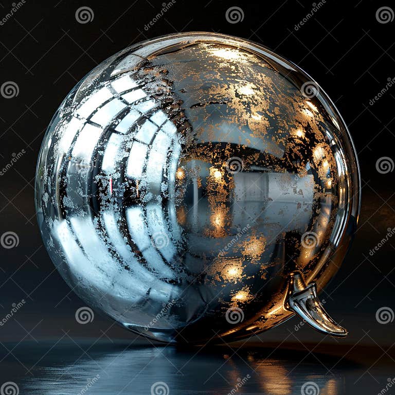 Reflective Orb Showcases Artistic Interplay of Light and Texture Stock ...