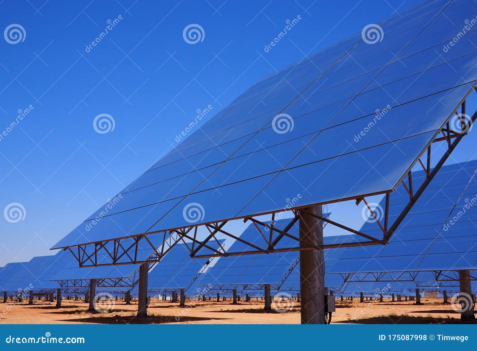 Reflective Panels in a Solar Thermal Power Plant Stock Photo - Image of ...
