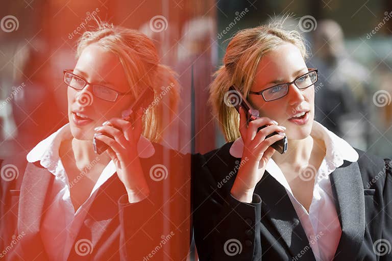 Reflective Phone Call stock image. Image of confidence - 3401215