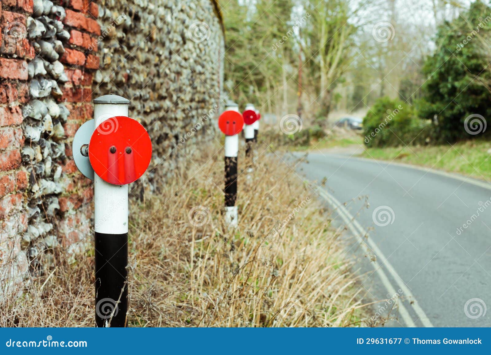 Reflective posts stock image. Image of traffic, asphalt - 29631677