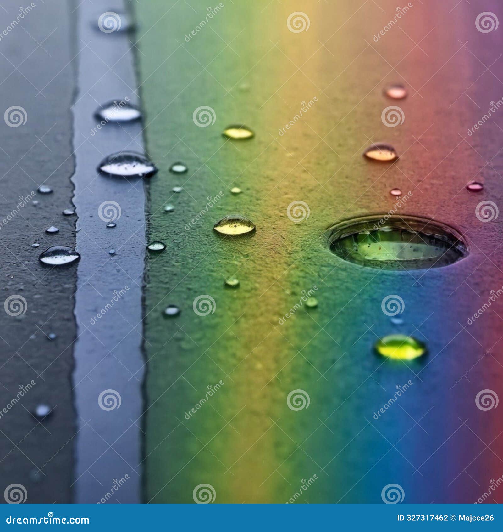 Reflective Rainbow Colors Raindrops Water Rain Abstract Background, AI ...