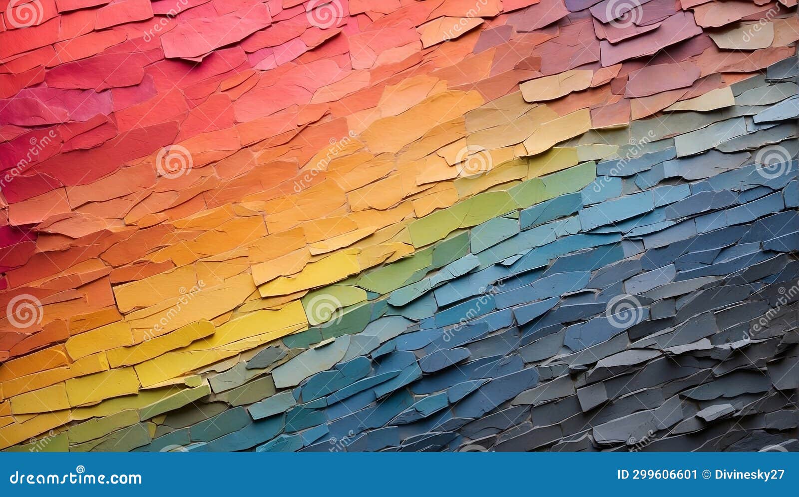 Reflective Rainbow Tranquility: Slate Gradient Bliss. AI Generate Stock ...