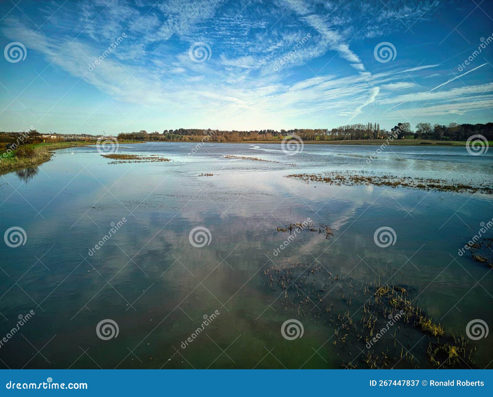 Reflective River Deben in Suffolk Stock Image - Image of sunlight ...
