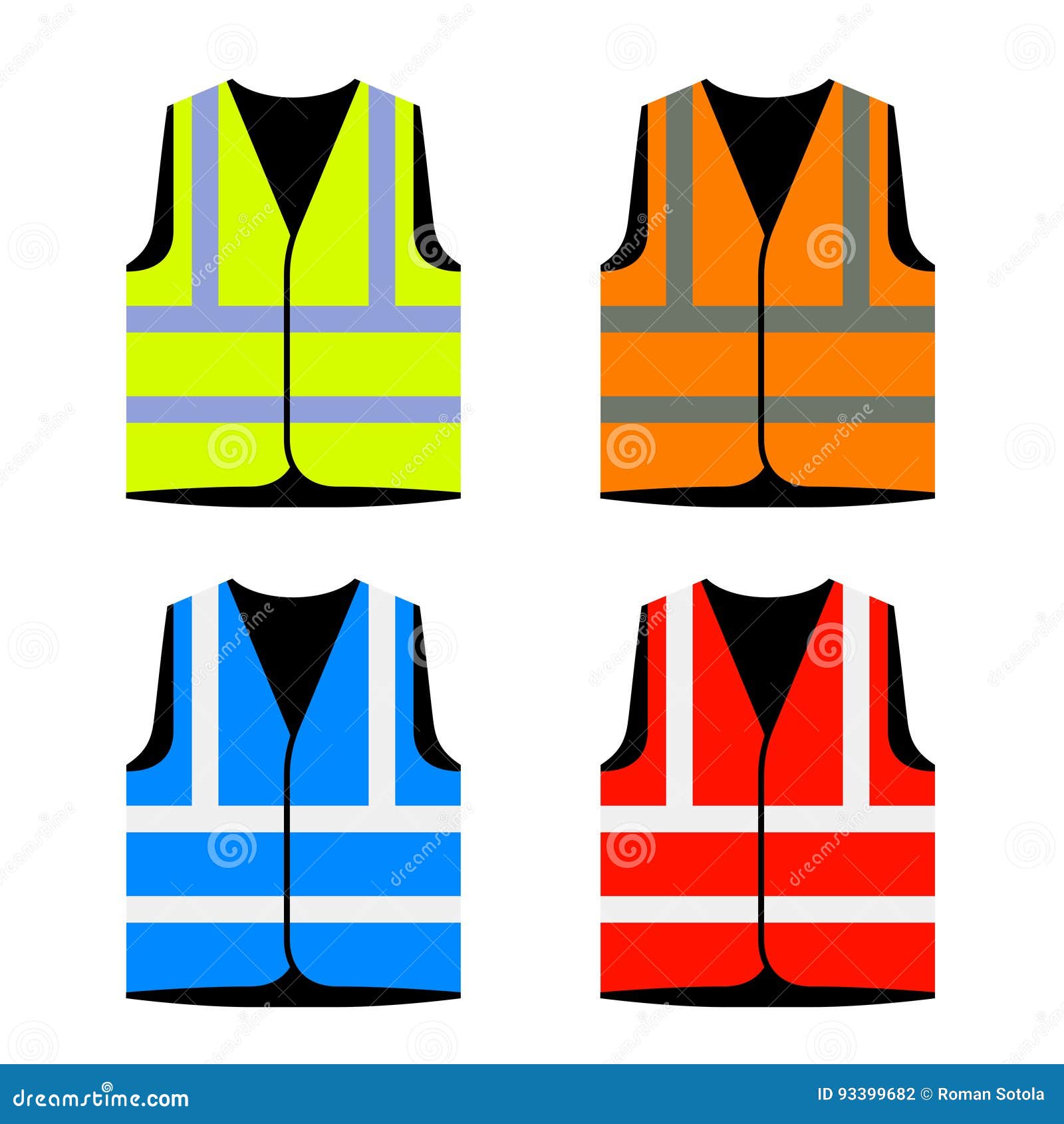 Reflective Road Industry Safety Vest Stock Vector - Illustration of ...