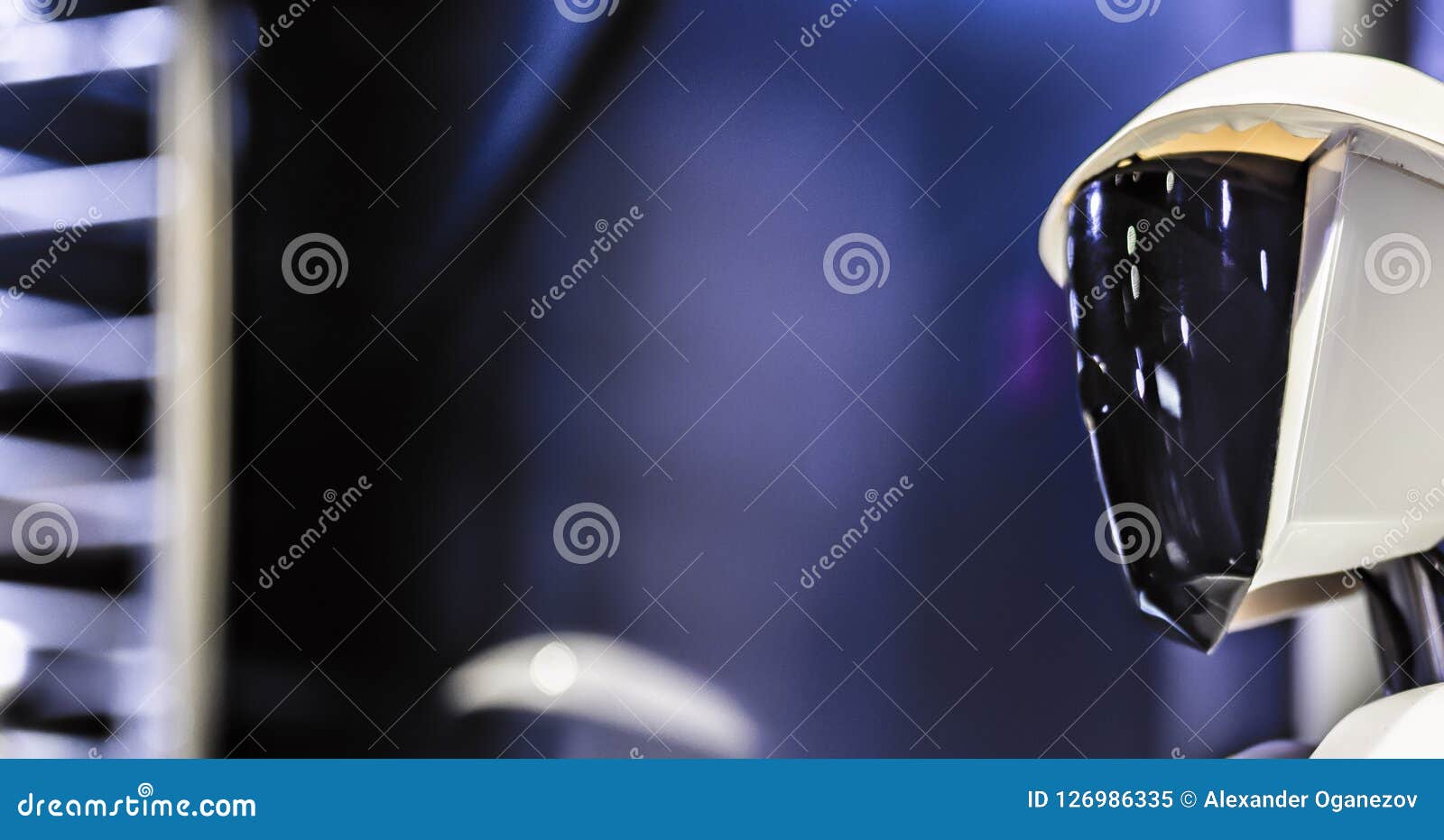 Reflective robotic helmet stock image. Image of copy - 126986335