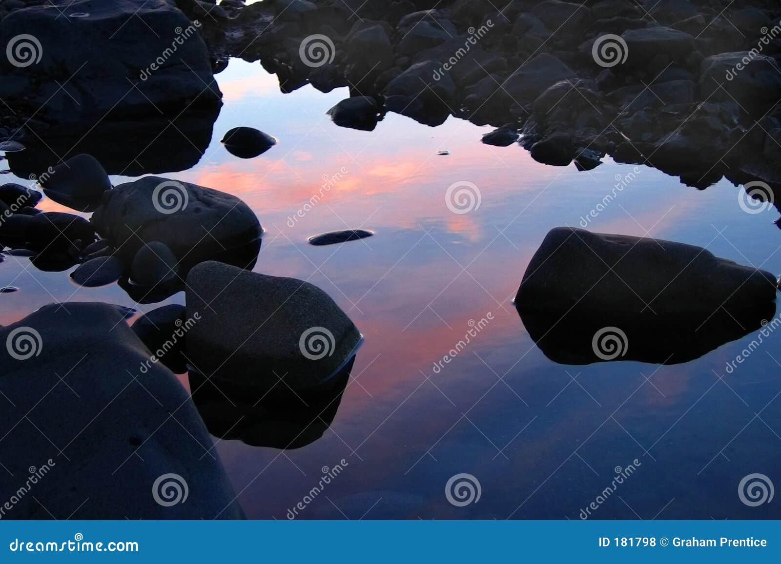 Reflective Rocks stock photo. Image of clouds, still, calm - 181798