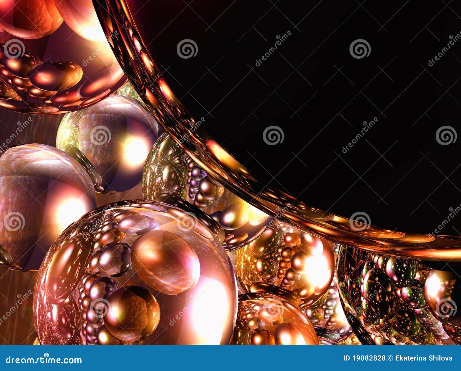 Reflective Shiny Spheres Background Stock Illustration - Illustration ...