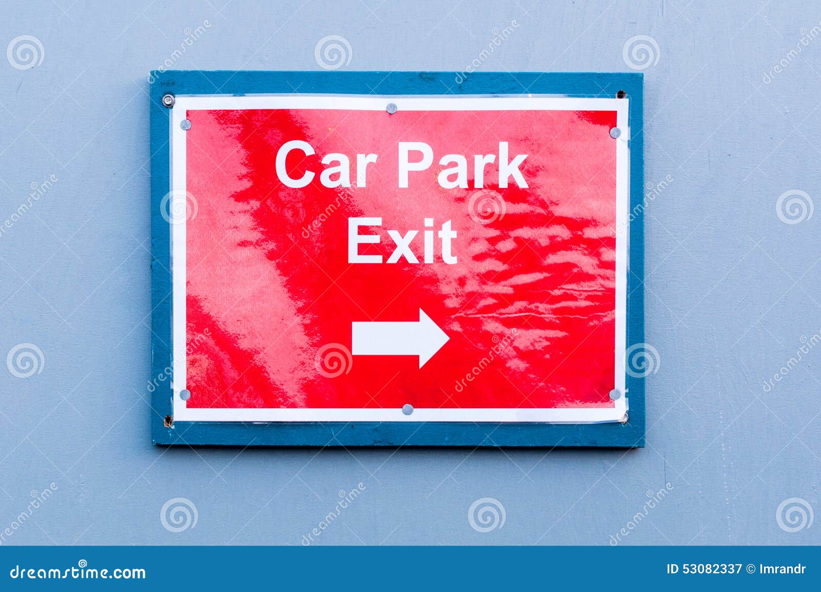 Reflective Sign for Car Park Exit Stock Image - Image of motorist ...