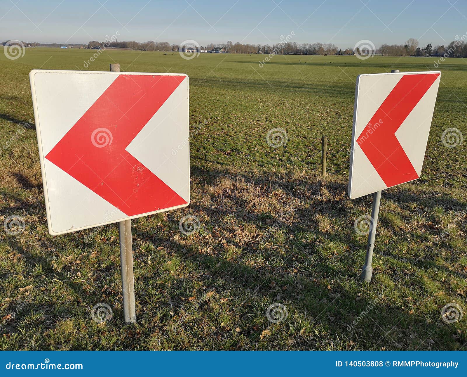 Sign Warning for Sharp Turn To the Left Stock Photo - Image of abstract ...