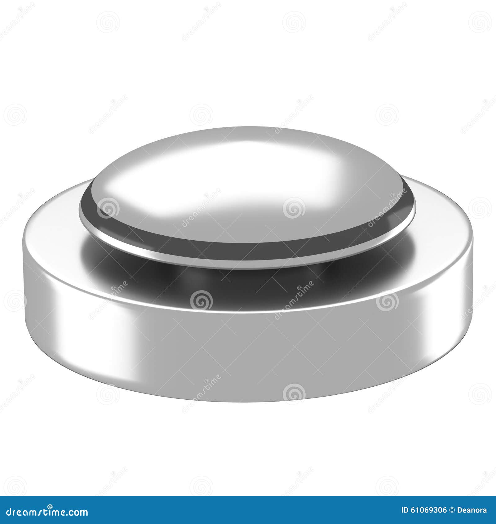 Reflective Silver Button with Black Base Stock Illustration ...
