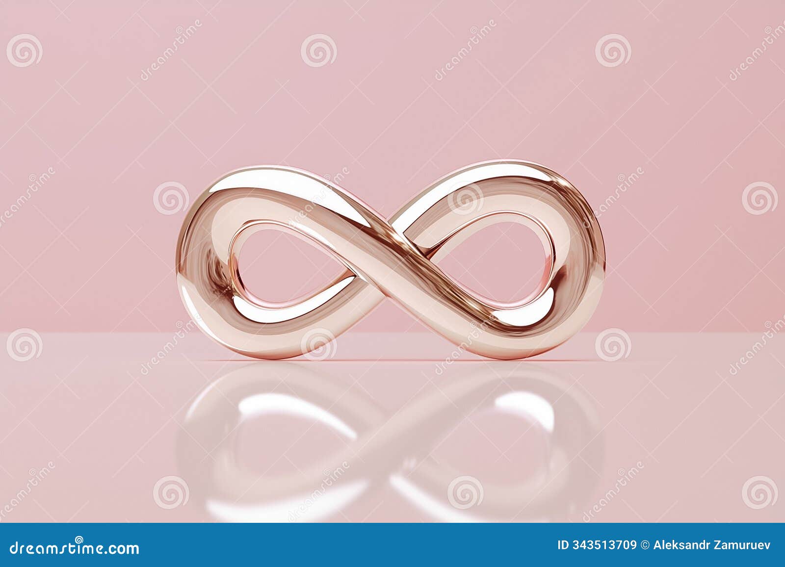 A Reflective Silver Infinity Symbol on a Soft Pink Background Conveys ...