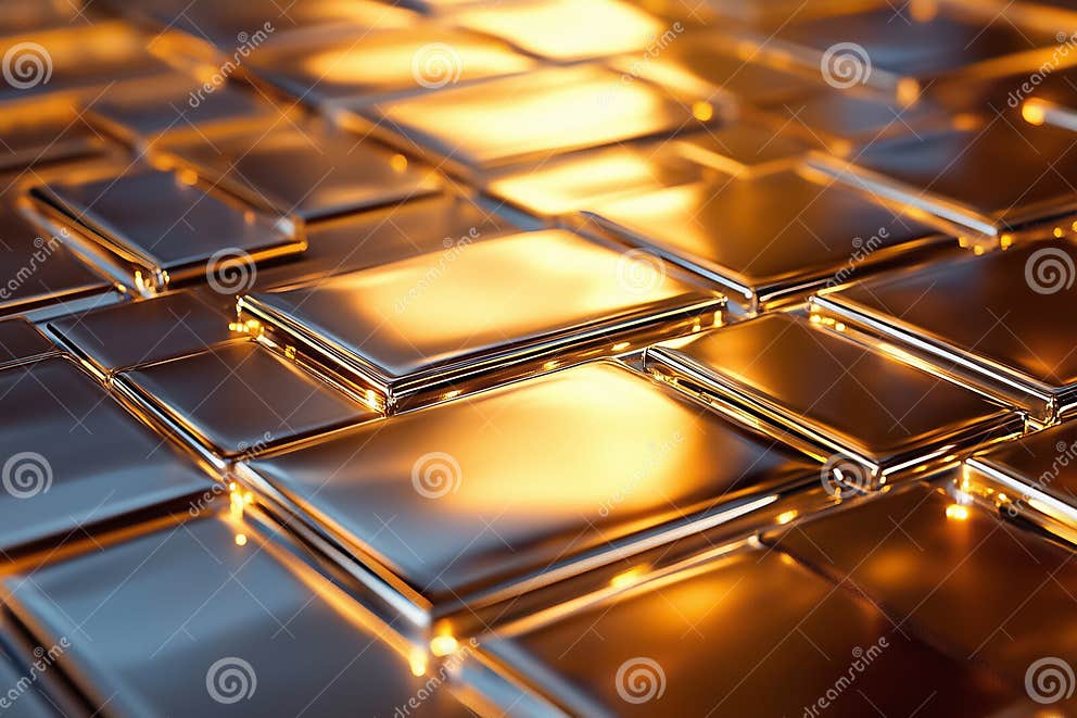 Reflective Solar Panel Surfaces Capture and Scatter Warm Sunlight ...