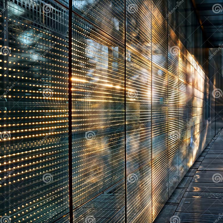 Reflective Solar Wall Creating Vibrant Light Patterns, Generative Ai ...