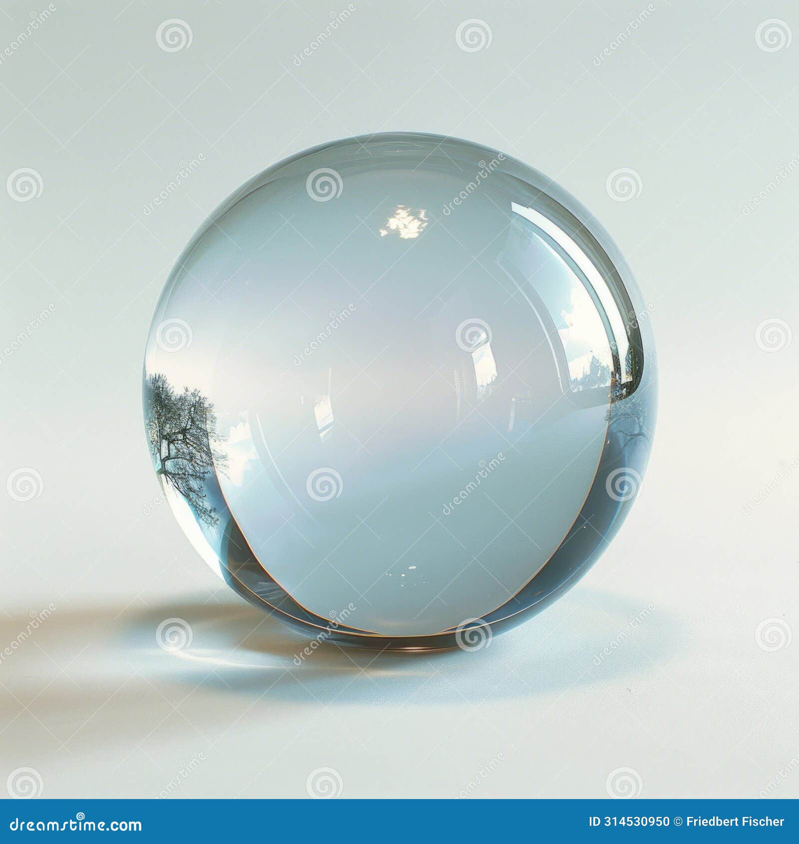 Reflective Sphere with Distorted Scenery Stock Photo - Image of ...