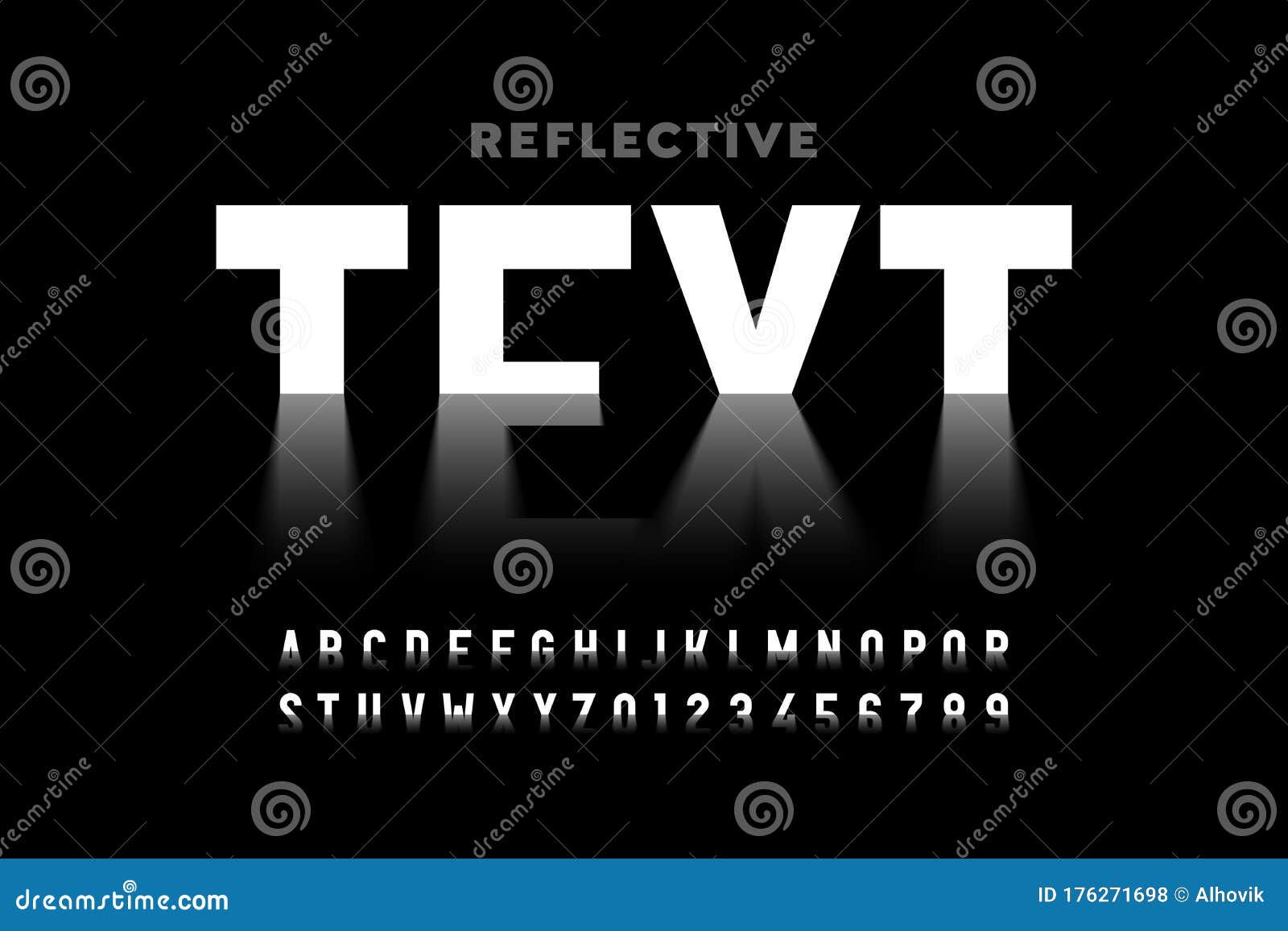 Reflective style font stock vector. Illustration of design - 176271698
