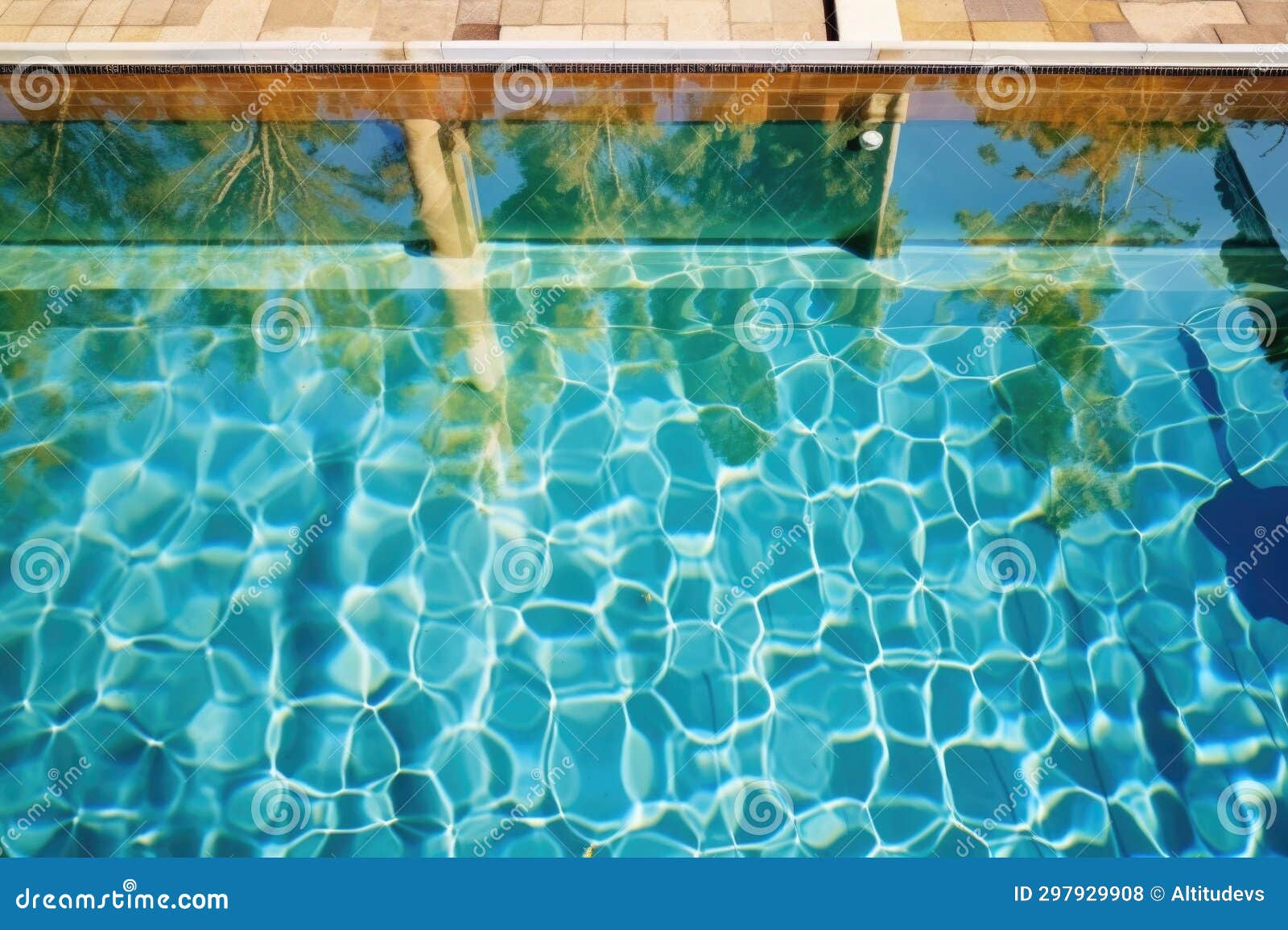 Reflective Surface of a Backyard Swimming Pool Stock Photo - Image of ...