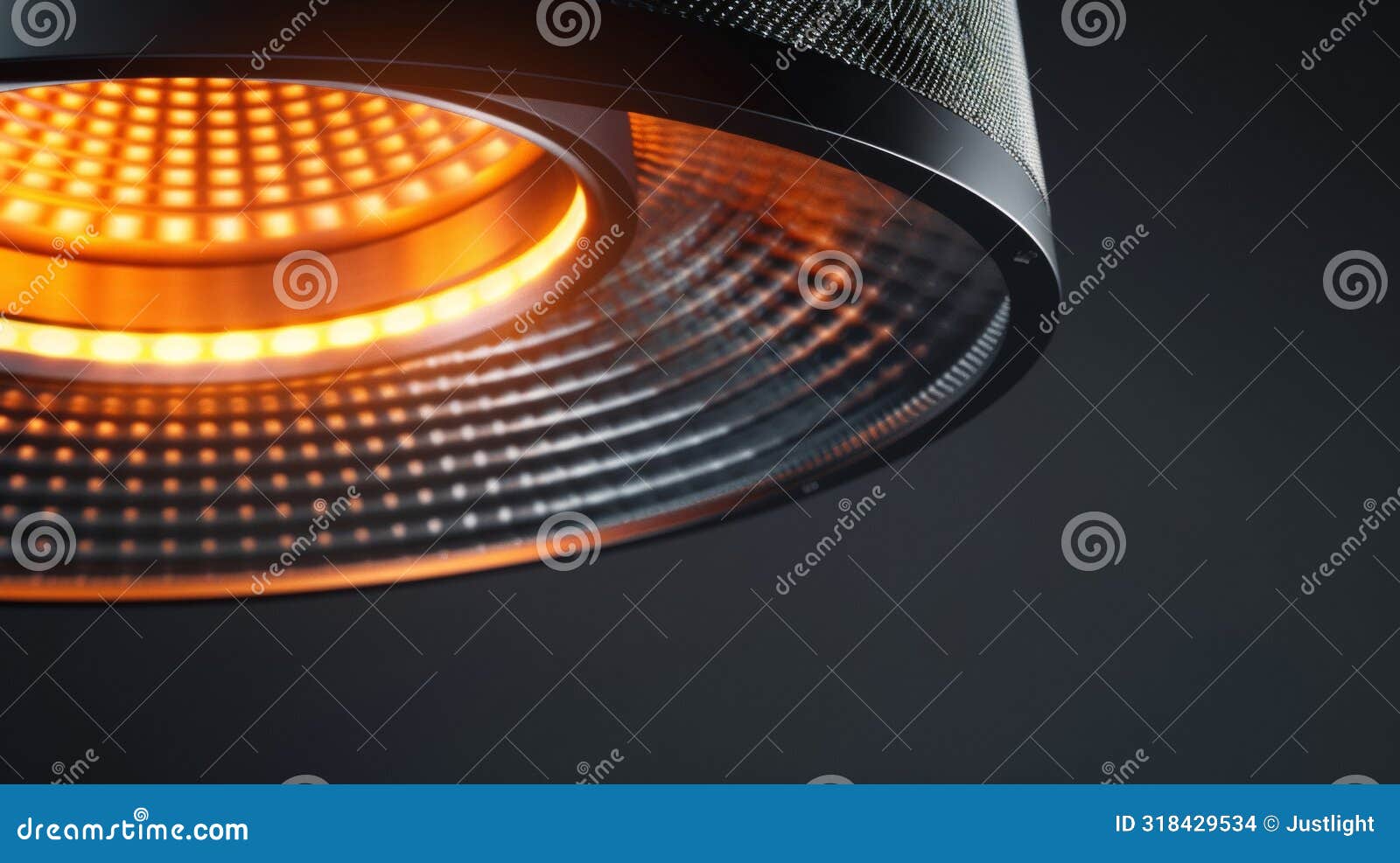 The Reflective Surface of a Halogen Heater Designed To Emit Heat in a ...