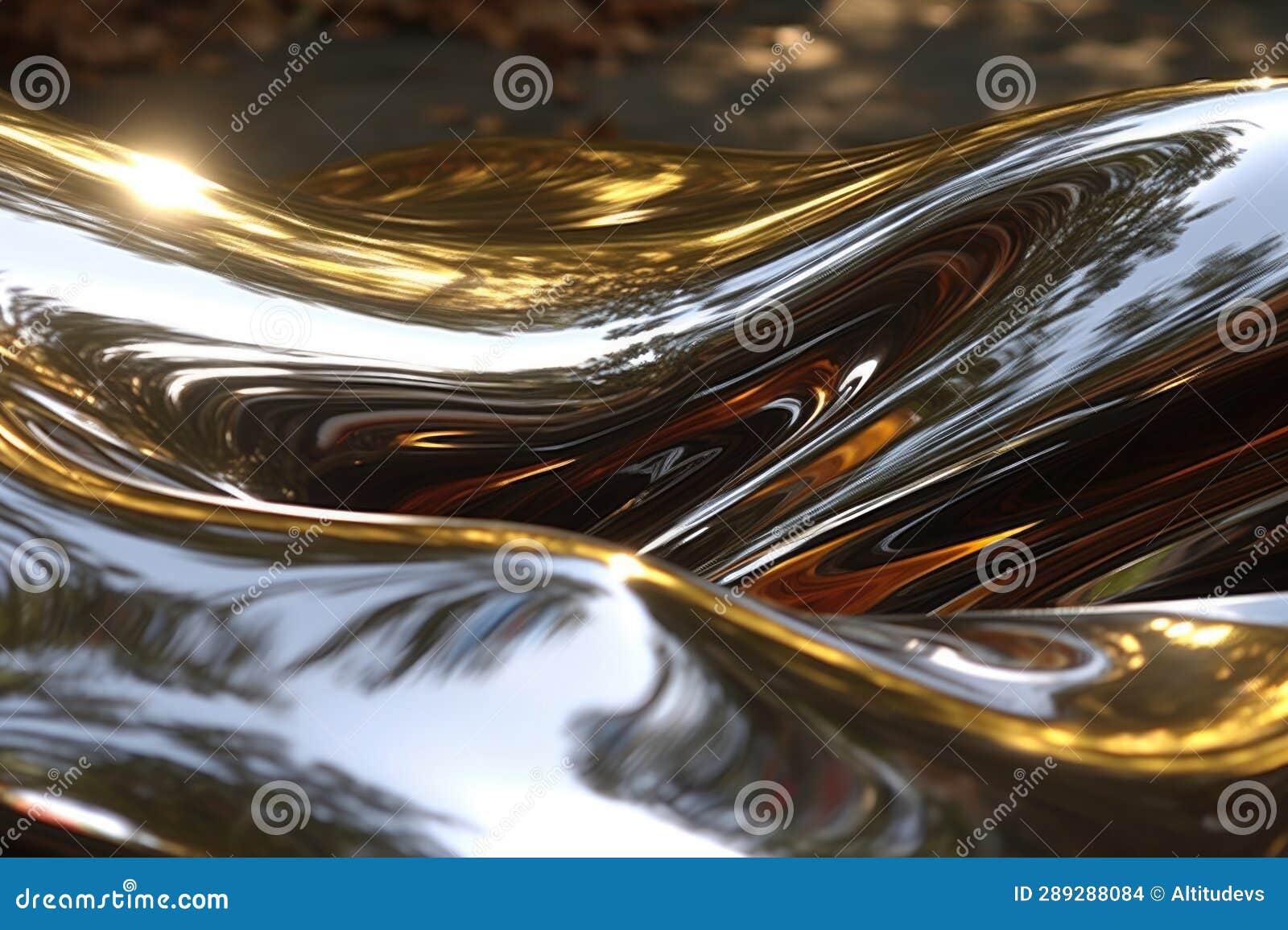 Reflective Surface of a Moving Stainless Steel Piece Stock Photo ...
