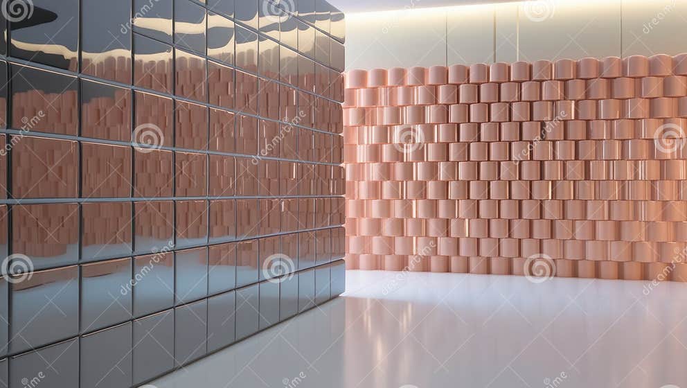 Reflective Tiles on the Walls of a Modern Interior. Stock Illustration ...