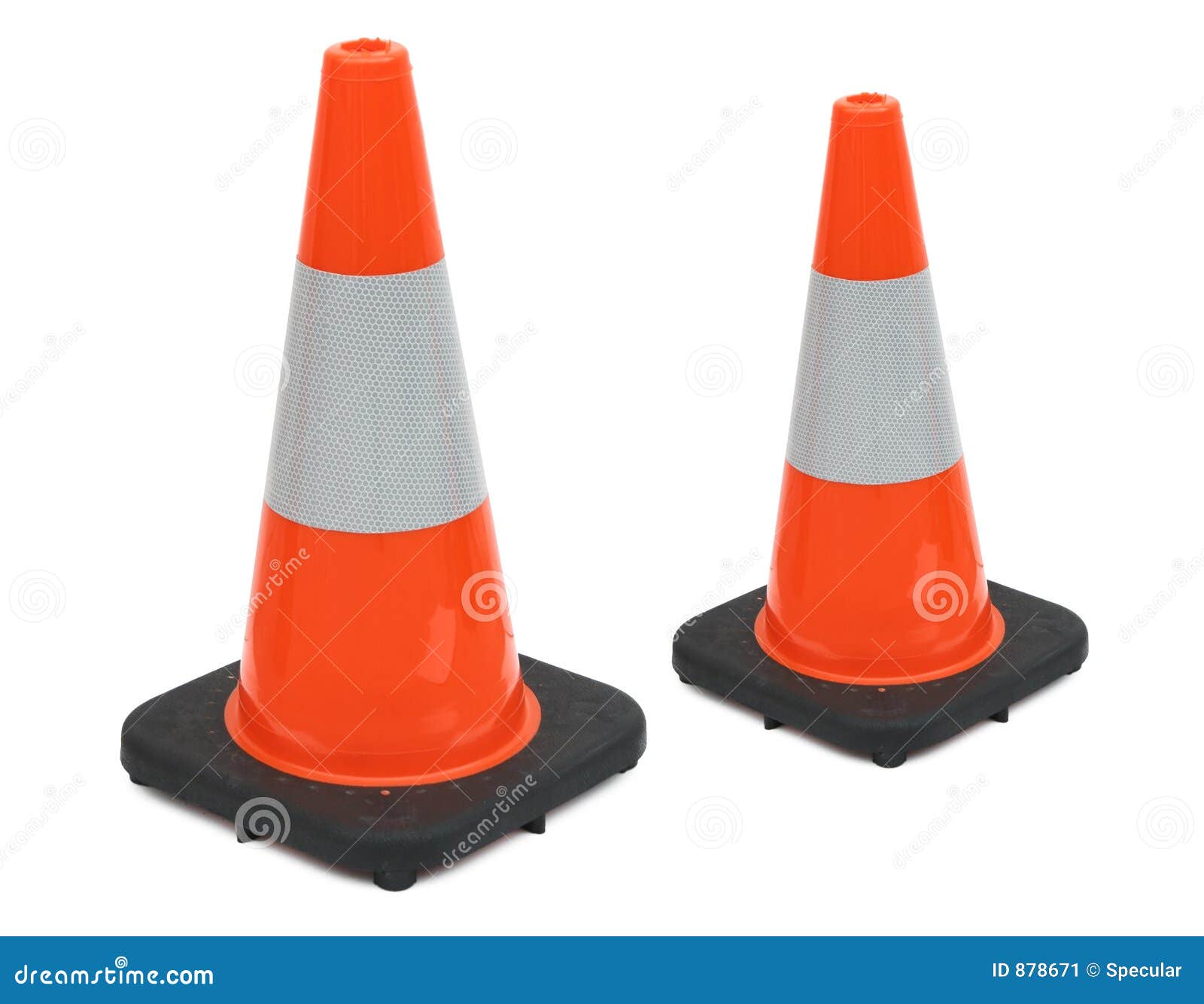 Reflective traffic cones stock image. Image of neon, safety - 878671