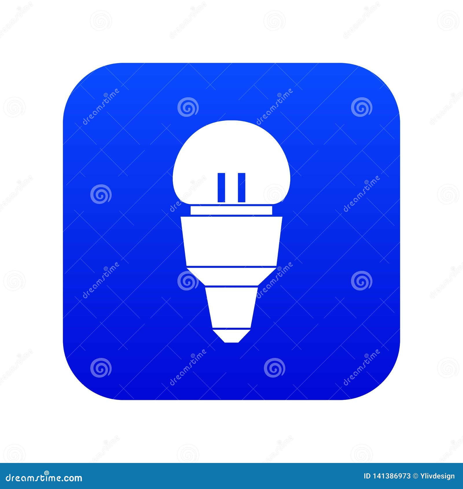 Reflector Bulb Icon Digital Blue Stock Vector - Illustration of bright ...