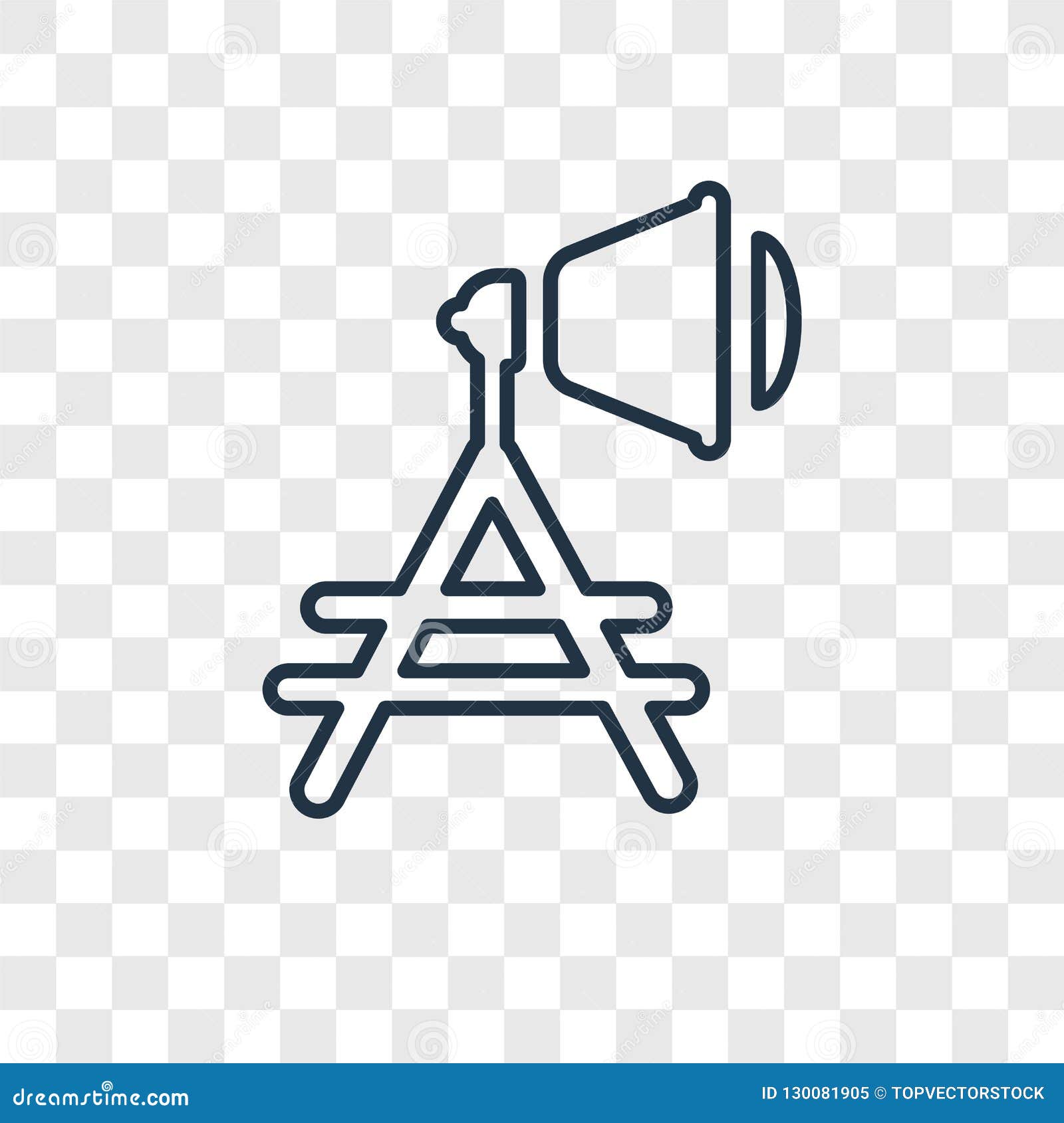 Reflector Concept Vector Linear Icon Isolated on Transparent Background ...