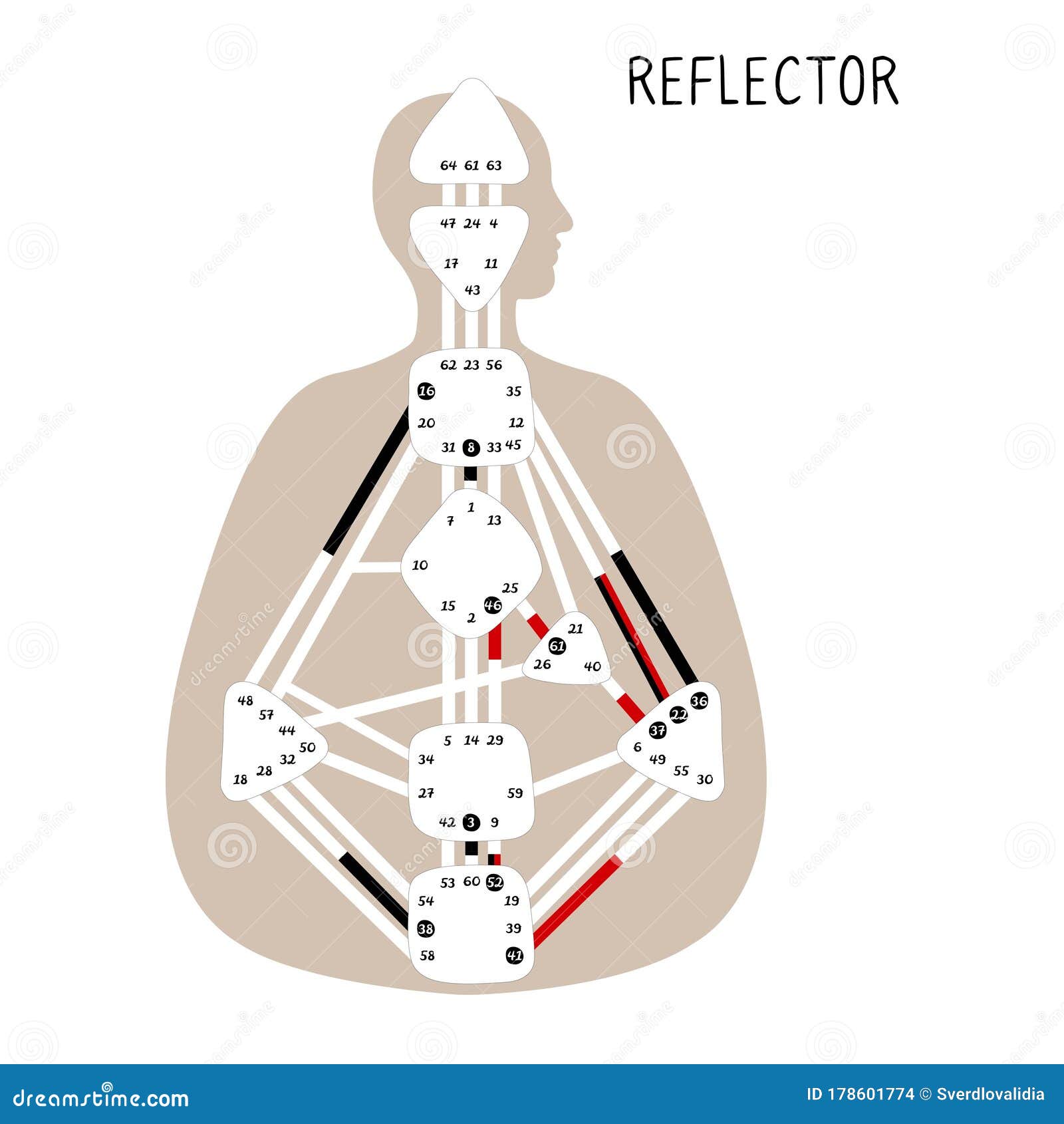 Reflector. Human Design BodyGraph Stock Vector - Illustration of ...