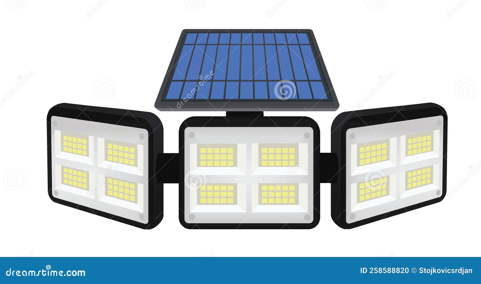 Reflector Light with Solar Panel Stock Vector - Illustration of ...