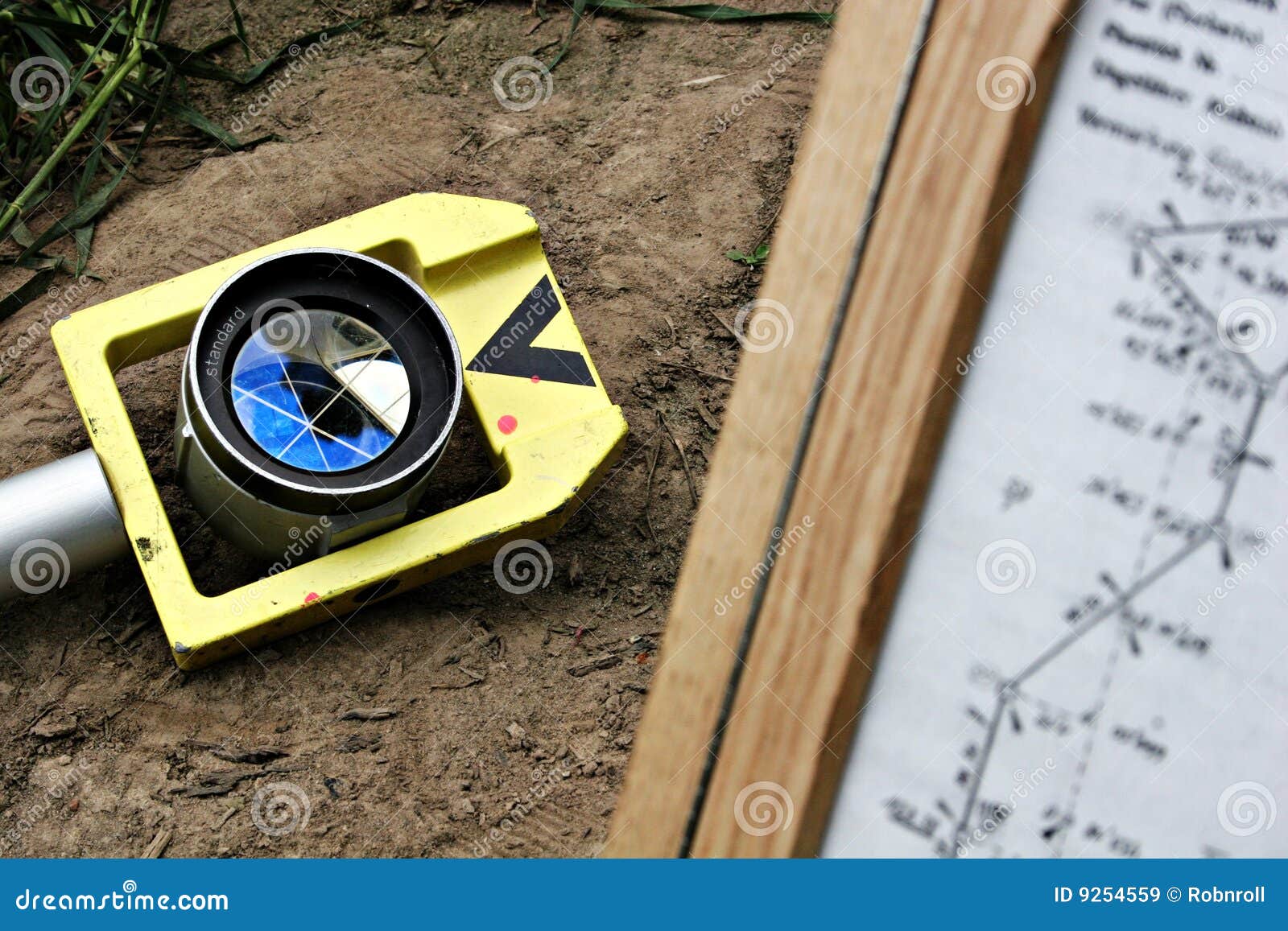 Reflector and Map for Cadastral Survey Stock Image - Image of surveyor ...