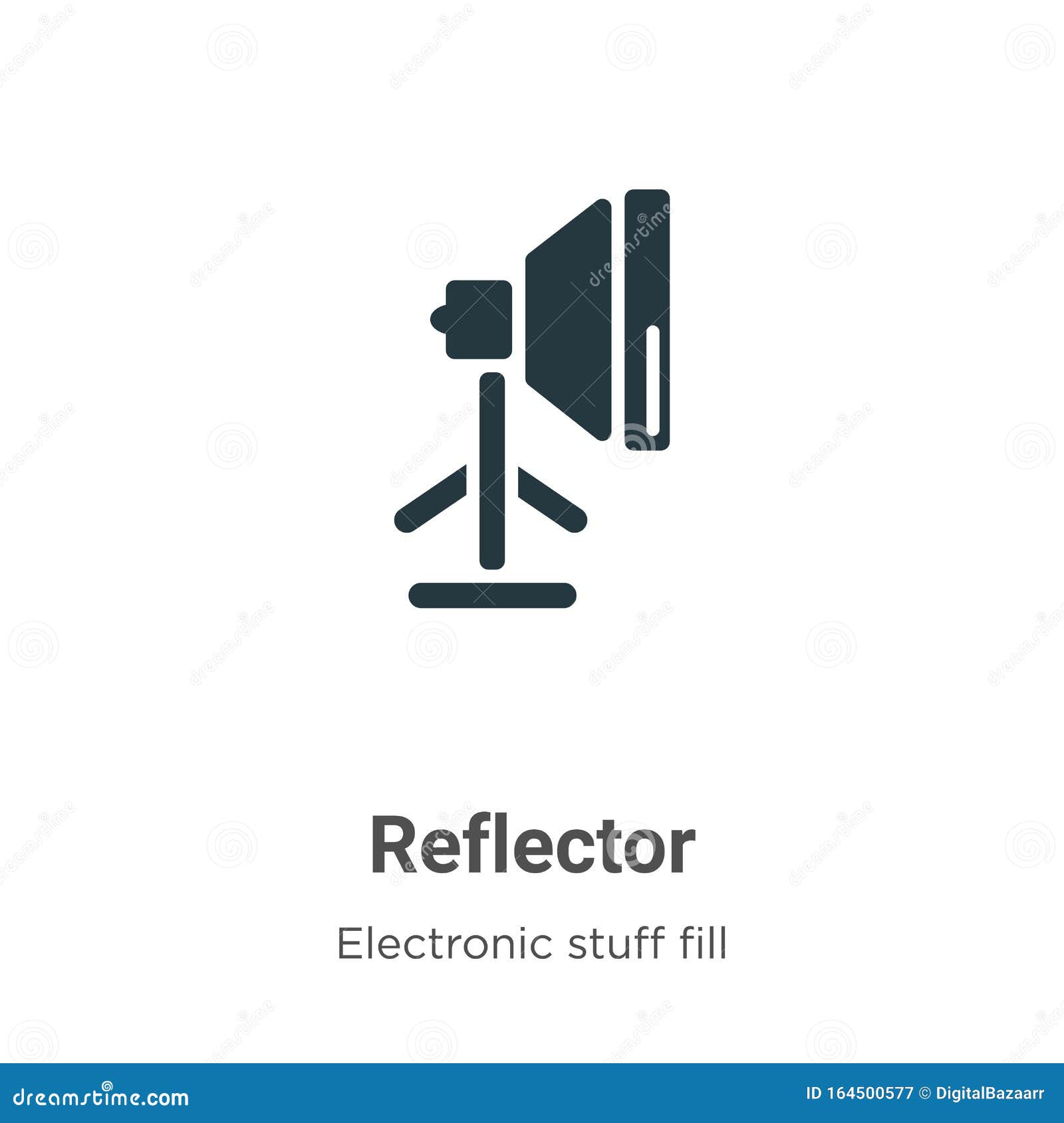 Reflector Vector Icon on White Background. Flat Vector Reflector Icon ...
