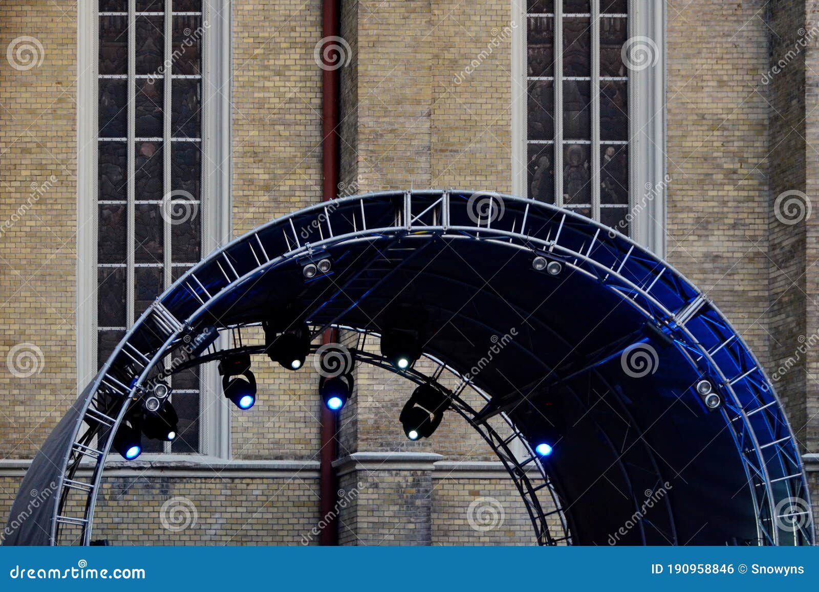 Reflectors on the Stage Preparing for Concert Stock Photo - Image of ...