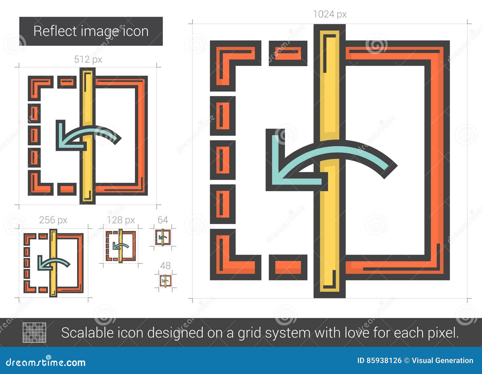 Reflektera Bildlinjen Symbol Vektor Illustrationer - Illustration av ...
