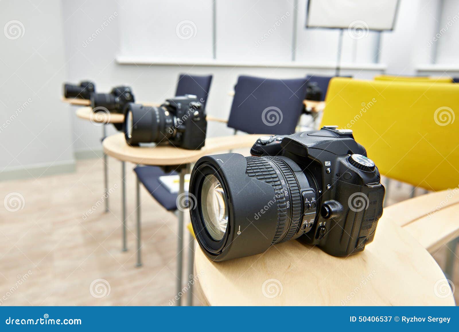 Reflex Digital Camera in Classroom Photoschool Stock Image - Image of ...