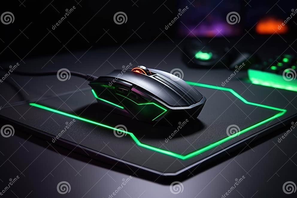 Reflex Gaming Mouse on Dark Mousepad Stock Image - Image of dark ...