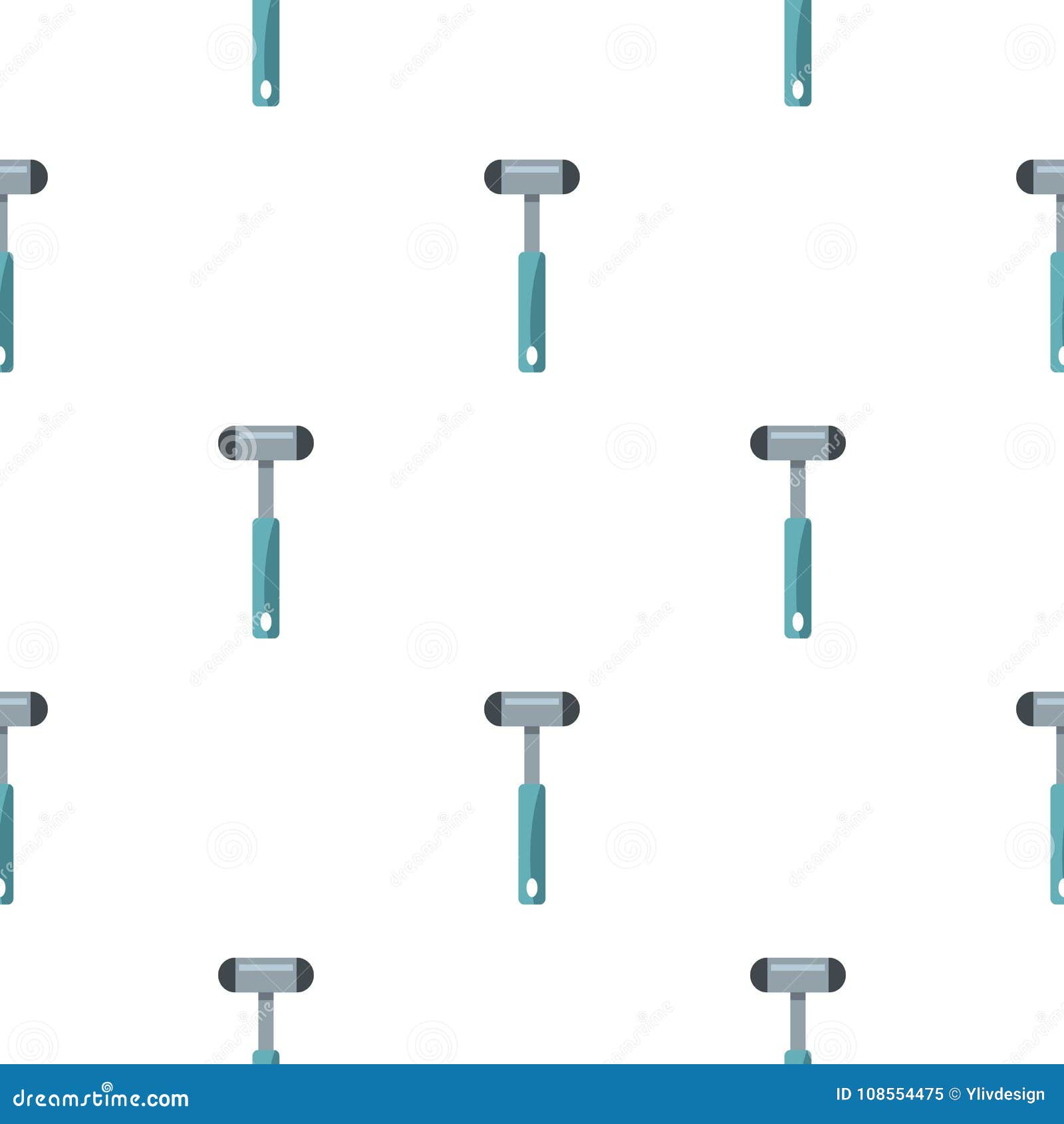 Reflex Hammer Pattern Seamless Stock Vector - Illustration of physician ...