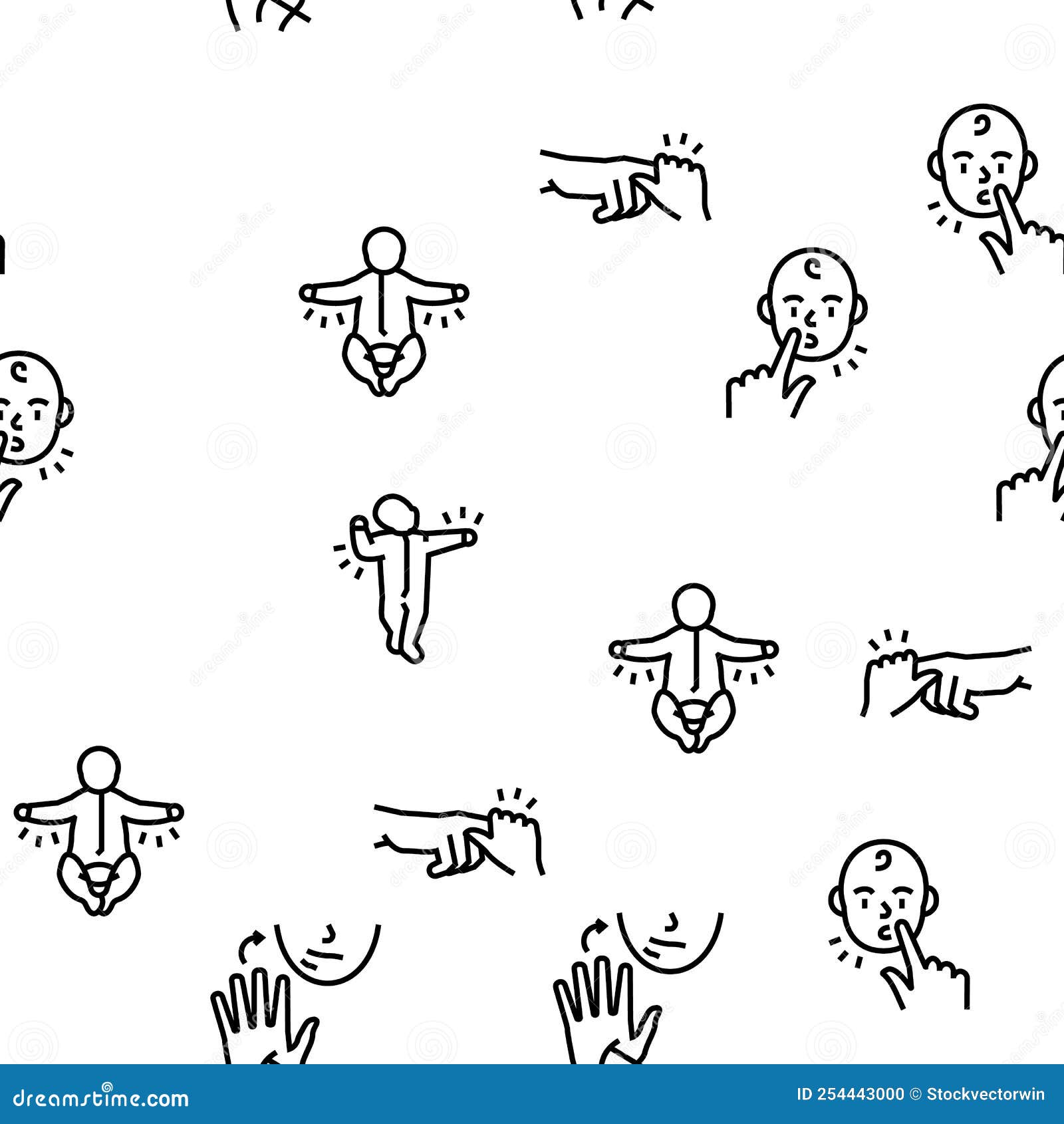 Neurology Seamless Pattern With Thin Line Icons: Brain, Neuron, Neural ...