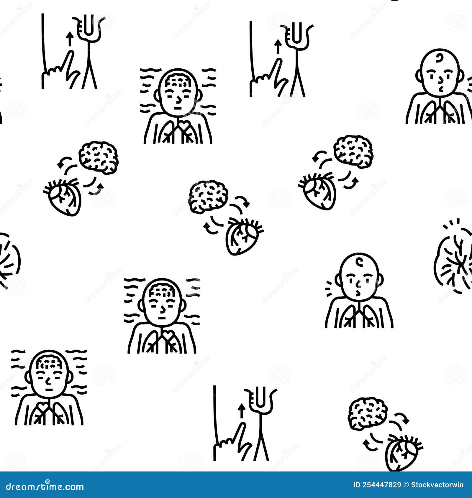 Reflex of Human Neurology System Vector Seamless Pattern Stock Vector ...