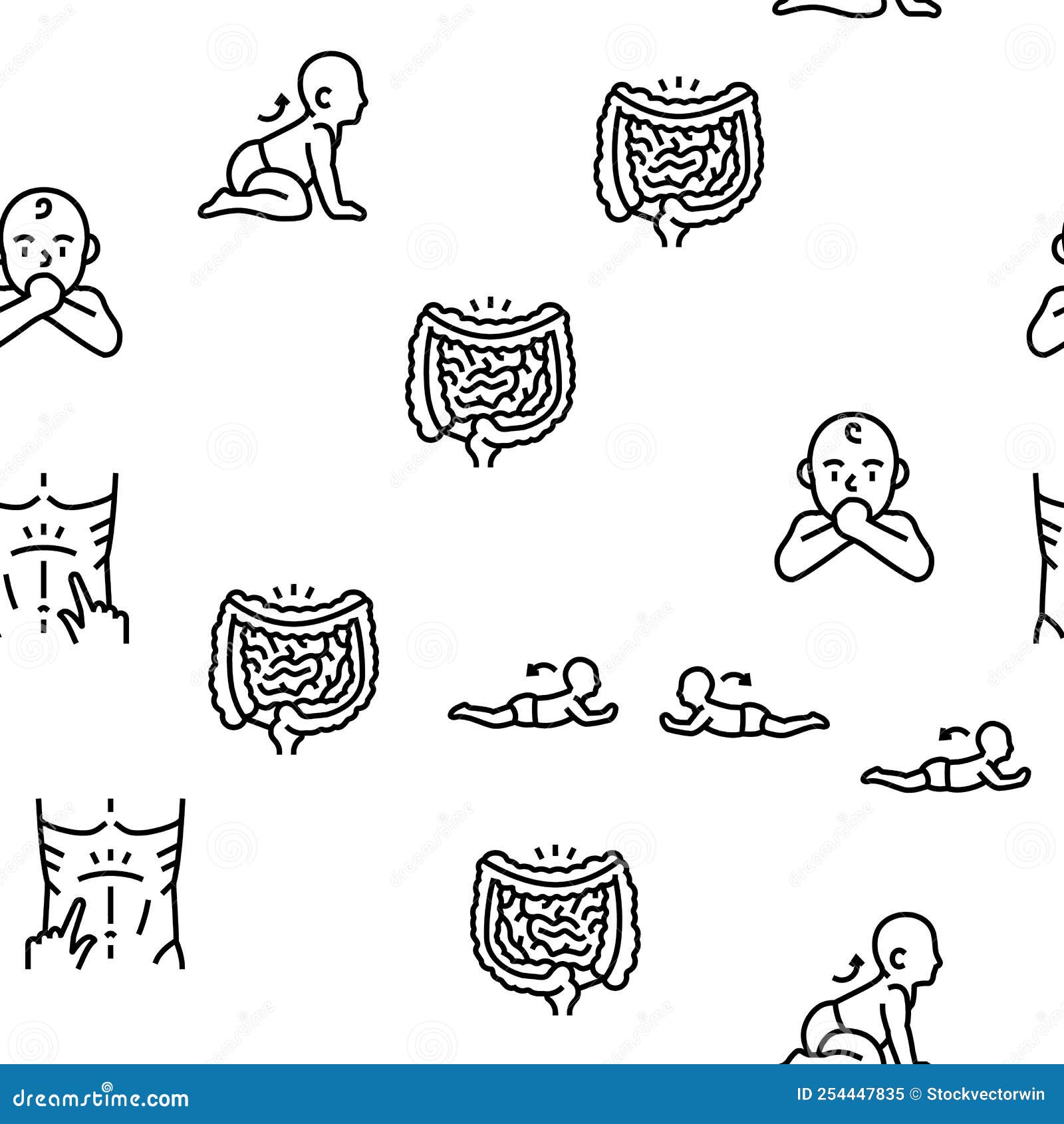 Reflex of Human Neurology System Vector Seamless Pattern Stock Vector ...